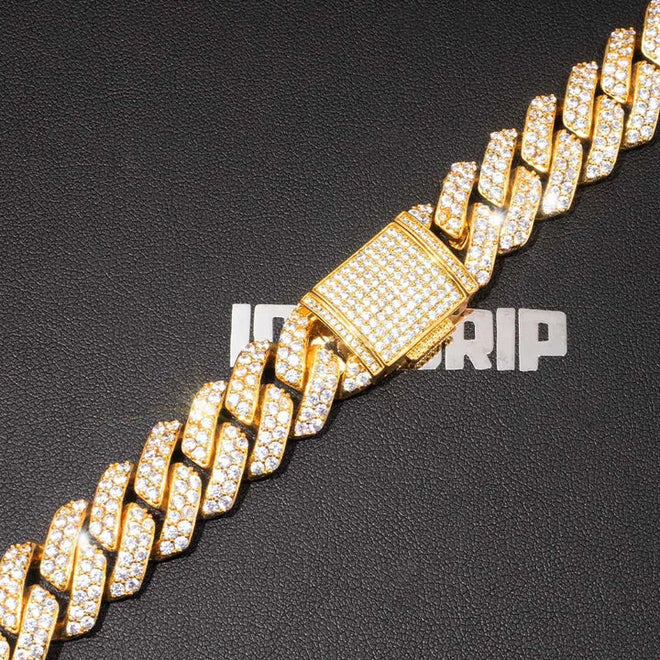 White Gold Cuban Chain - Prong Cuban Chain | ICEEDRIP