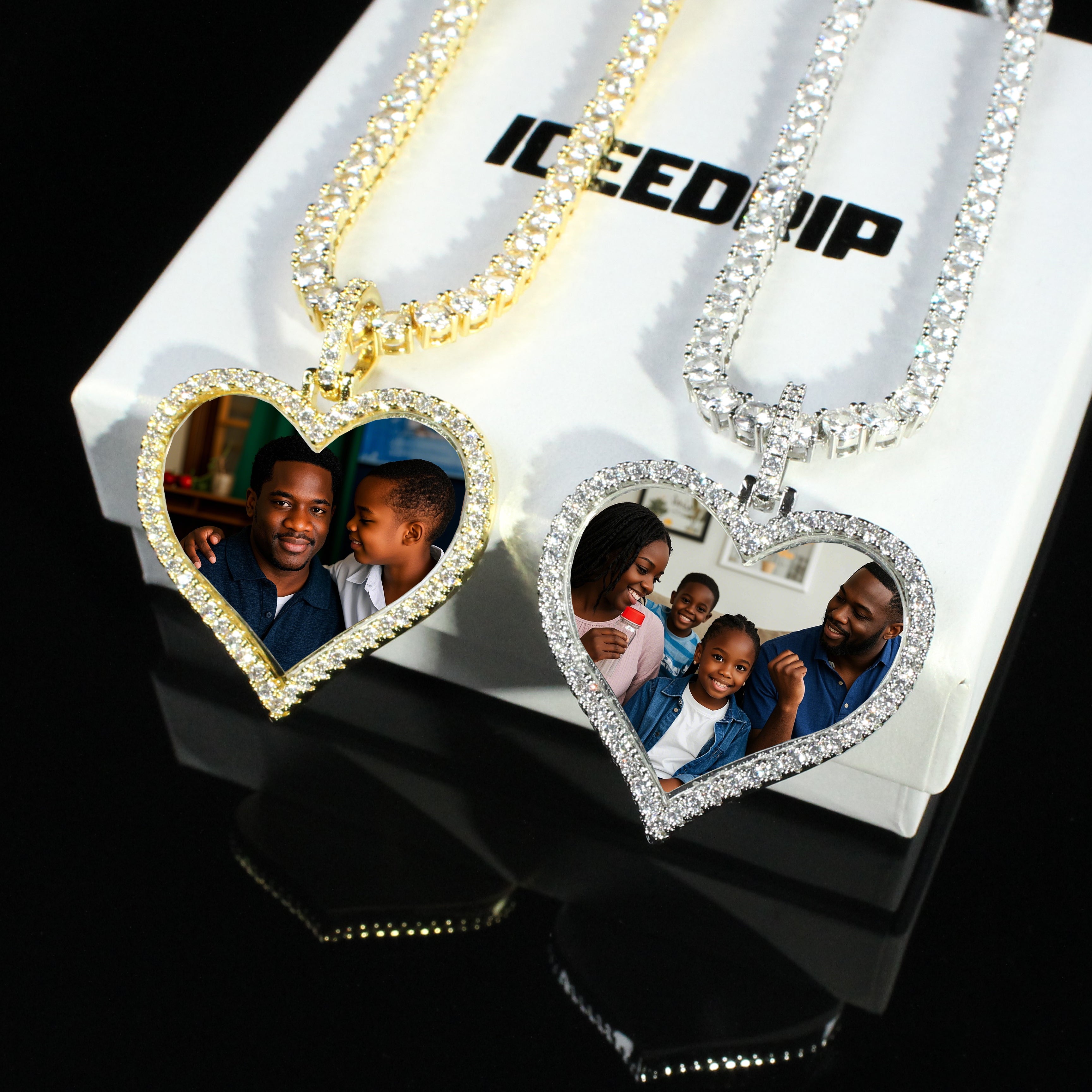 Heart-shaped Custom Picture Necklace丨ICEEDRIP
