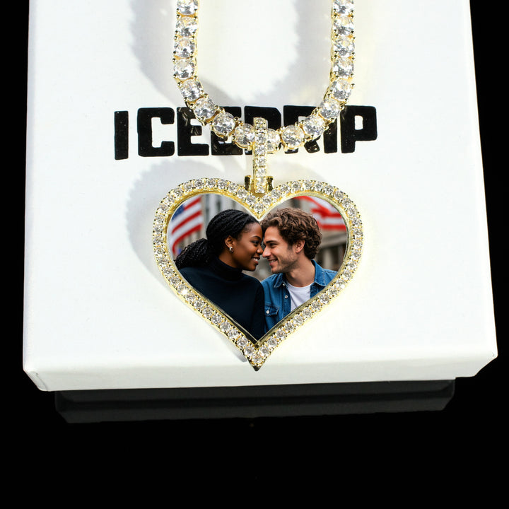 Heart-shaped Custom Picture Necklace丨ICEEDRIP