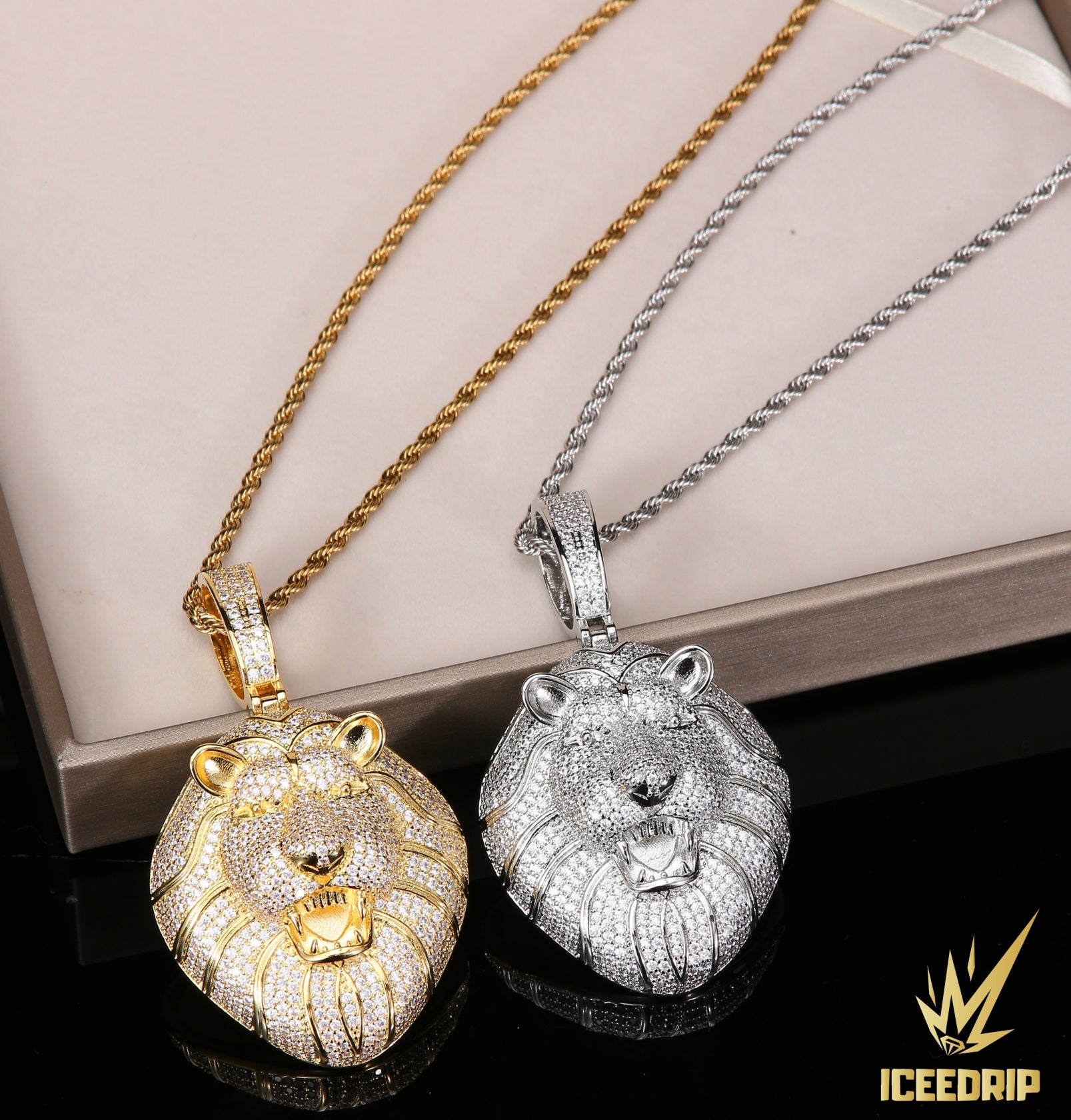 Iced Bling Lion Pendant | IceeDrip Jewelz – ICEEDRIP